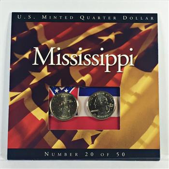 2002-P & D Mississippi Uncirculated Commemorative State Quarters in a ...