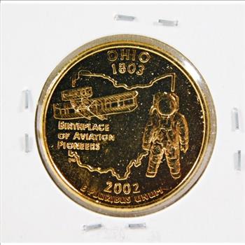 2002-P Ohio Commemorative Quarter Layered 24K Gold | Property Room