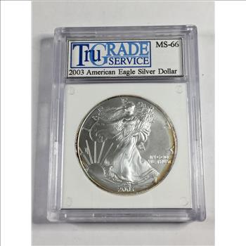 2003 American Silver Eagle*Graded MS66 by Tru Grade Service*1oz .999 ...