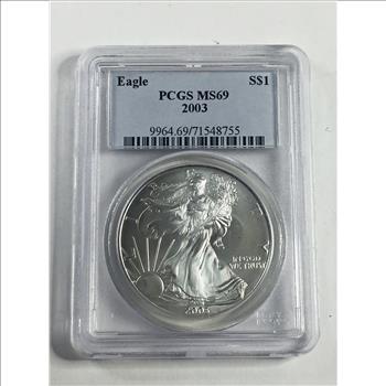 2003 American Silver Eagle*Graded MS69 by PCGS*1oz .999 Fine Silver | Property Room