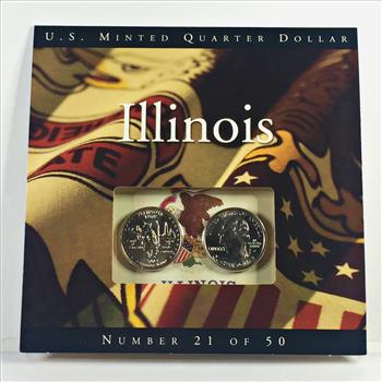 2003-P & D Illinois Uncirculated Commemorative State Quarters in a Tri ...