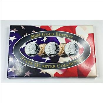 2004 24K Gold Layered States Quarter Collection*In Custom Holder and ...