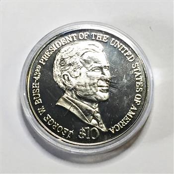 2004 Republic of Liberia $10 George W. Bush Coin*Proof*DCAM | Property Room