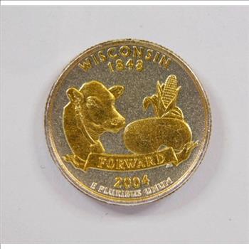 2004-D Enhanced Silver with 24K Gold Highlights Wisconsin Commemorative ...