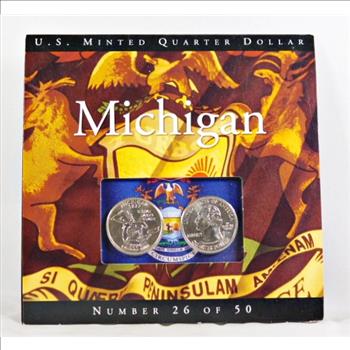 2004-P & D Michigan State Commemorative Quarters*Uncirculated in Tri ...