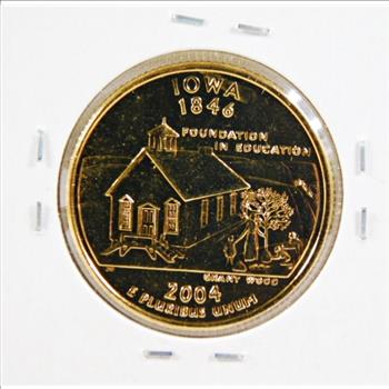 2004-P Iowa Commemorative Quarter Layered 24K Gold | Property Room