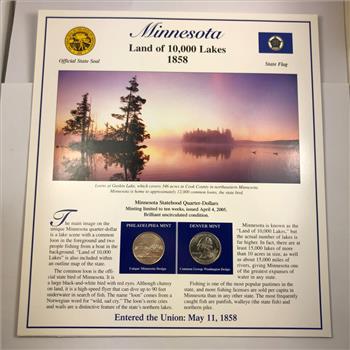 2005-P & D Minnesota Commemorative Quarters*Uncirculated Encased in 9 ...