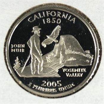 2005-S Proof Silver California State Commemorative Washington Quarter ...