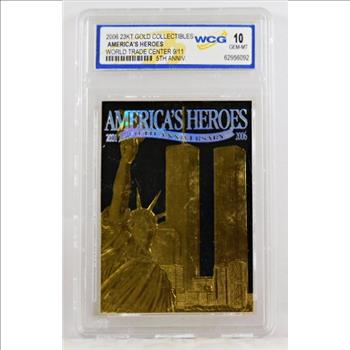 2006 23K Gold Collectibles*America's Heroes*World Trade Center 9/11*5th ...
