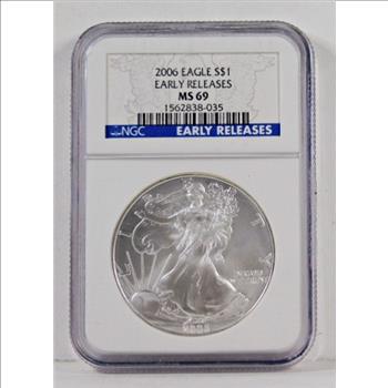 2006 American Silver Eagle*Graded MS69 by NGC*1oz .999 Fine Silver | Property Room