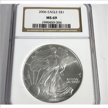 2006 American Silver Eagle*Graded MS69 by NGC*1oz .999 Fine Silver | Property Room