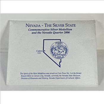 2006 Nevada Commemorative Silver Medallion and the Nevada State Quarter ...