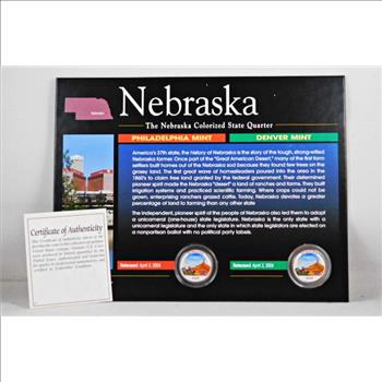 2006-P & D Colorized Nebraska State Commemorative Quarters*On 6.5" X 8. ...