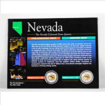 2006-P & D Colorized Nevada State Commemorative Quarters*On 6.5" X 8.5 ...