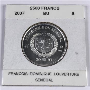 2007 Senegal Silver Francois Dominique Louverture 2500 Francs*Uncirculated | Property Room