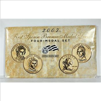 2007 United States Mint First Spouse Bronze Medal Series*Four Medal Set ...
