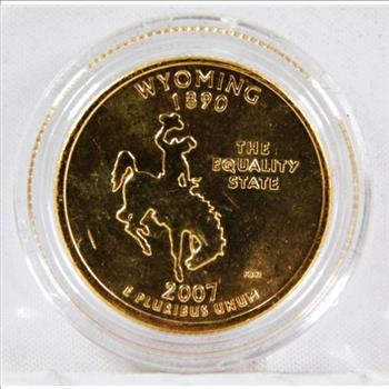 2007-P 24K Gold Layered Wyoming State Commemorative Quarter ...