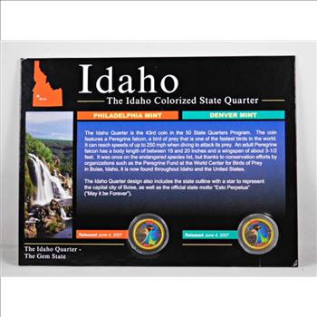 2007-P & D Colorized Idaho State Commemorative Quarters*On 6.5" X 8.5 ...