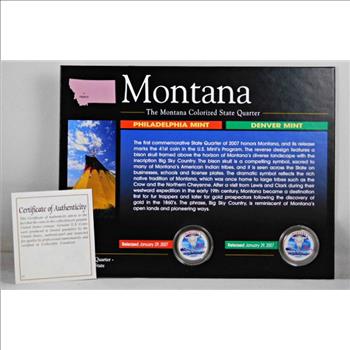 2007-P & D Colorized Montana State Commemorative Quarters*On 6.5" X 8.5 ...
