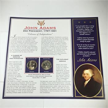 2007-P & D John Adams Commemorative Presidential Dollars*Encased in 9 ...