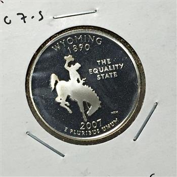 2007-S Proof Silver Wyoming State Commemorative Quarter*DCAM | Property ...