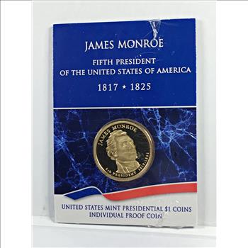 2008-S Proof James Monroe Commemorative Presidential Dollar*Encased in ...