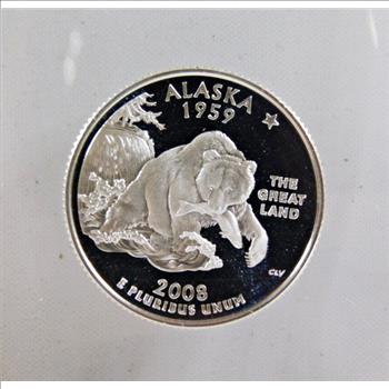 2008-S Silver Proof Alaska Commemorative State Quarter*DCAM* | Property ...