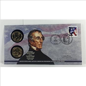 2009-P & D John Tyler Uncirculated Commemorative Presidential Dollars ...