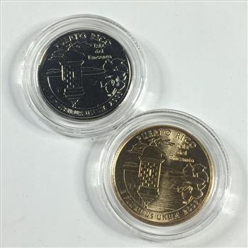 2009-P & D Puerto Rico Commemorative Quarters*P is 24K Gold Layered ...