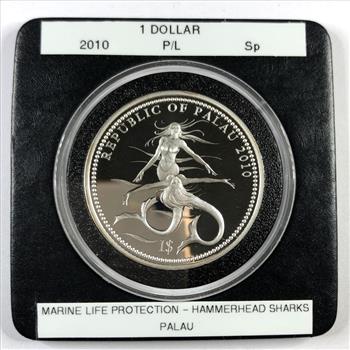 2010 Republic of Palau Colorized $1 Proof Coin*Marine Life Protection ...