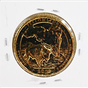 2010-D 24K Gold Layered Yellowstone Commemorative Quarter*High Grade ...