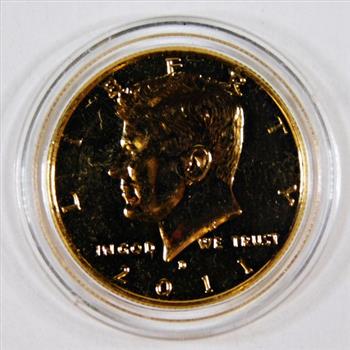 2011-D 24K Gold Layered Kennedy Half Dollar*Uncirculated*In Protective Capsule | Property Room