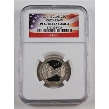 2011-S Clad Chickasaw Commemorative Quarter*Graded PF69 ULTRA CAMEO by ...