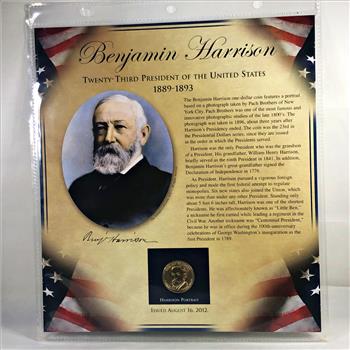 2012 Benjamin Harrison Presidential Commemorative Dollar*Encased in 9 ...