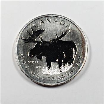 2012 Canada Maple Leaf 1oz 9999 Silver Round Moose | Property Room