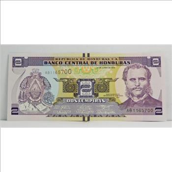 2014 Bank of Honduras 2 Lempira Crisp Uncirculated Bank Note | Property ...