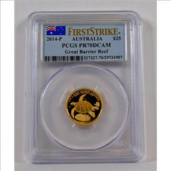 2014-P Australia Gold Proof *Great Barrier Reef $25 Coin*First Strike ...