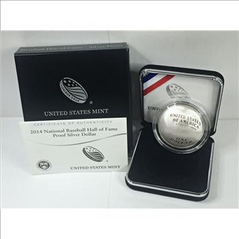 2014-P National Baseball Hall of Fame Commemorative Proof Silver Dollar*In Original US Mint ...