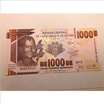 2015 Guinea 1000 Francs Banknote*Crisp Uncirculated | Property Room