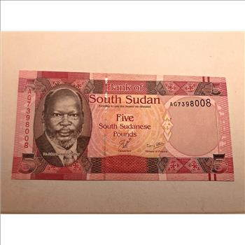 2015 South Sudan 5 Sudanese Pounds Banknote*Crisp Uncirculated ...