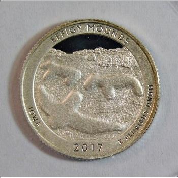 2017-S Proof Silver Effigy Mounds, Iowa Commemorative Quarter*DCAM ...
