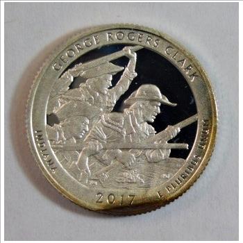 2017-S Proof Silver George Rogers Clark, Indiana Commemorative Quarter ...