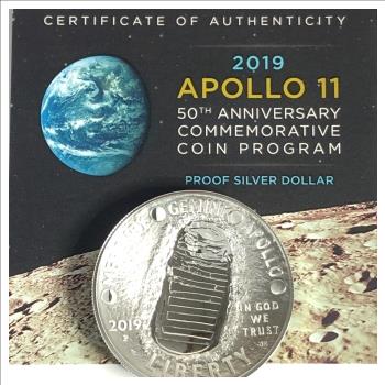 2019-P Apollo 11 50th Anniversary Proof Silver Dollar Commemorative*In ...