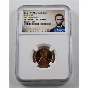 2019-W Proof Lincoln Cent*First "W" Mint Mark 1c*First Day of Issue ...