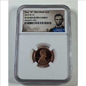 2019-W PROOF Lincoln Head Shield Cent*1st "W" Mint Mark Cent*Graded ...