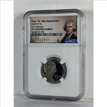2020-W Proof Jefferson Nickel*1st "W" Mint Mark Nickel*First Releases ...