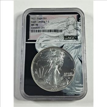 2021 Type 2 American Silver Eagle*Graded MS70 by NGC*Eagle 35th Anniversary*1oz .999 Fine Silver ...