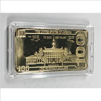 22K Gold Layered $100 Donald Trump Bar*Federal Reserve Note Replica ...