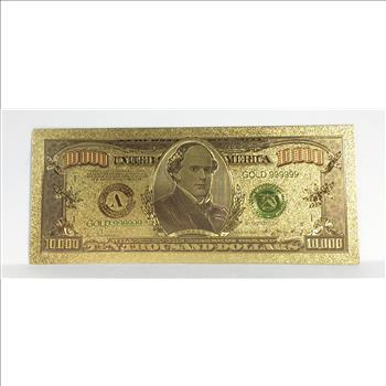 24K Gold Federal Reserve Note Replica of 1934 $10,000 Bank Note*Proof ...