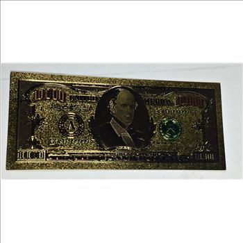 24K Gold Federal Reserve Note Replica of 1934 $10,000 Bank Note*Proof ...